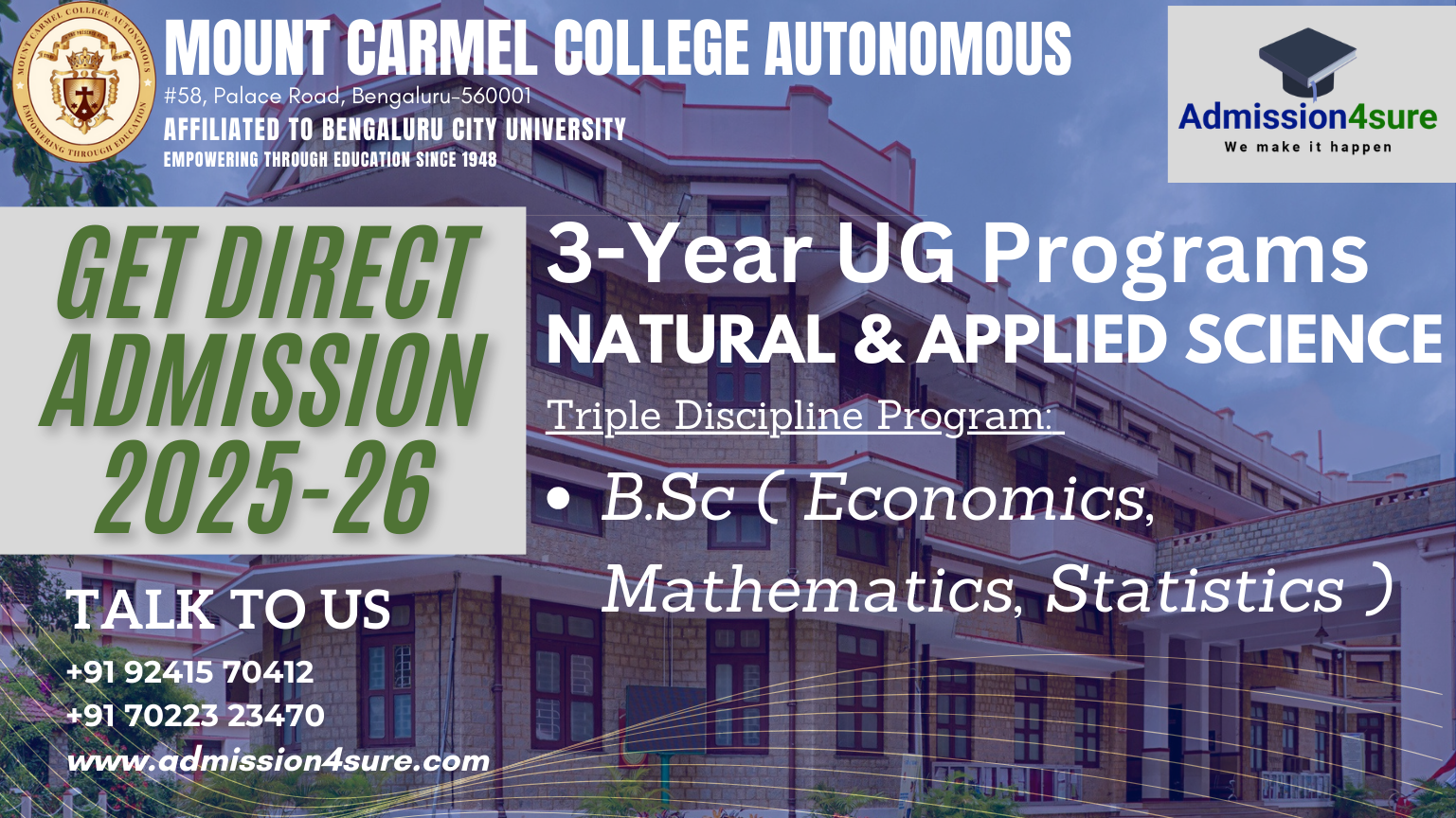 get direct admission in UG Triple Discipline Program (B.Sc - Economics ...