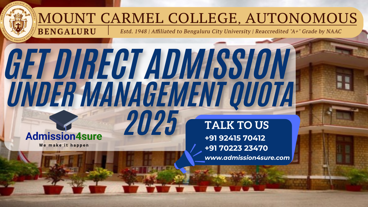 direct admission at mount carmel college autonomous bangalore 2025 - Admission4sure