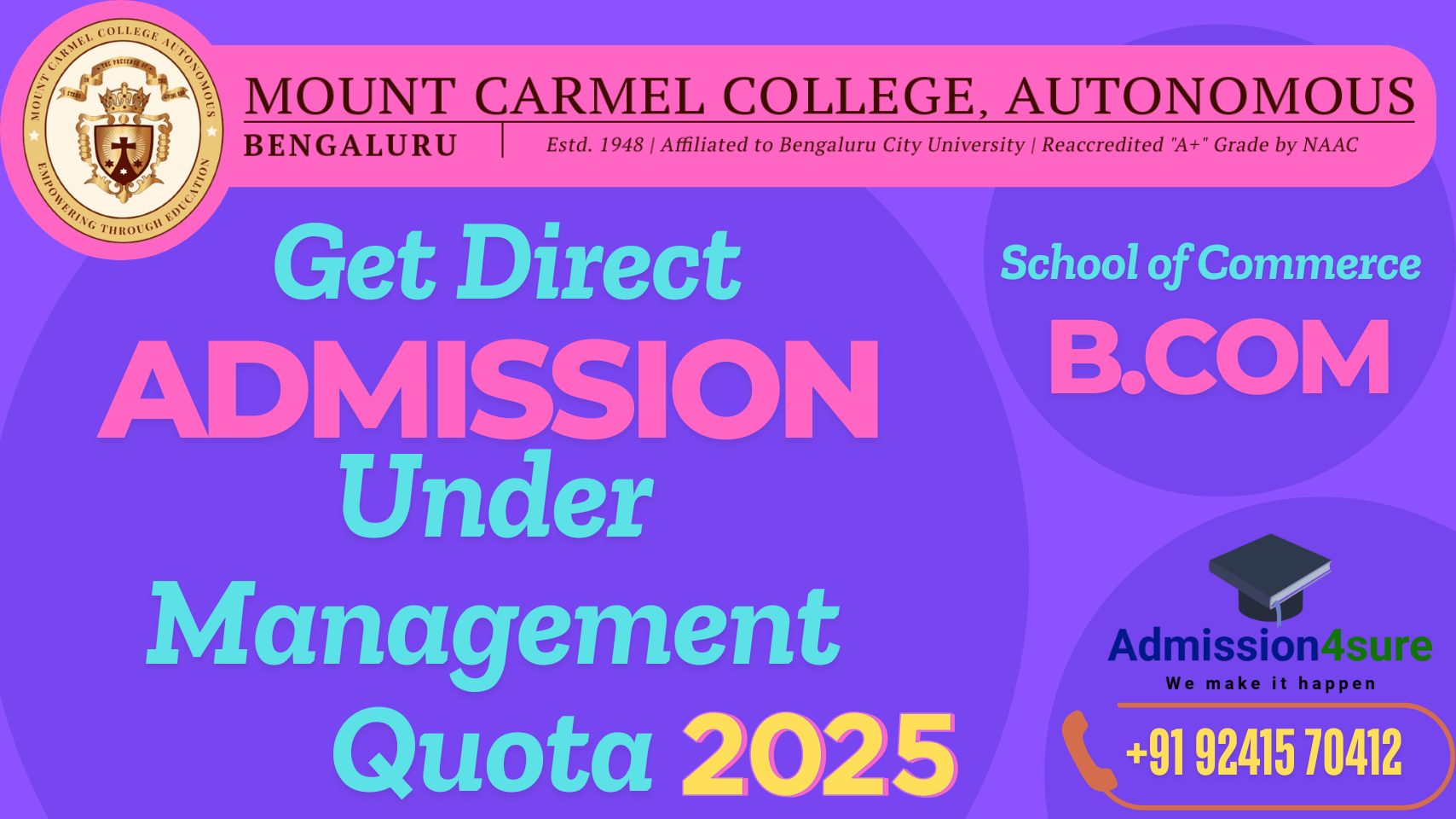 Mount Carmel College Bangalore management quota fees structure 2025 ...