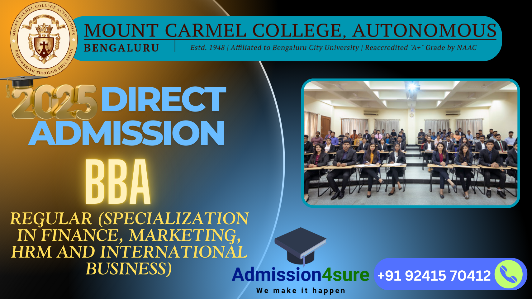Direct Admission Information for Mount Carmel College Autonomous UG ...