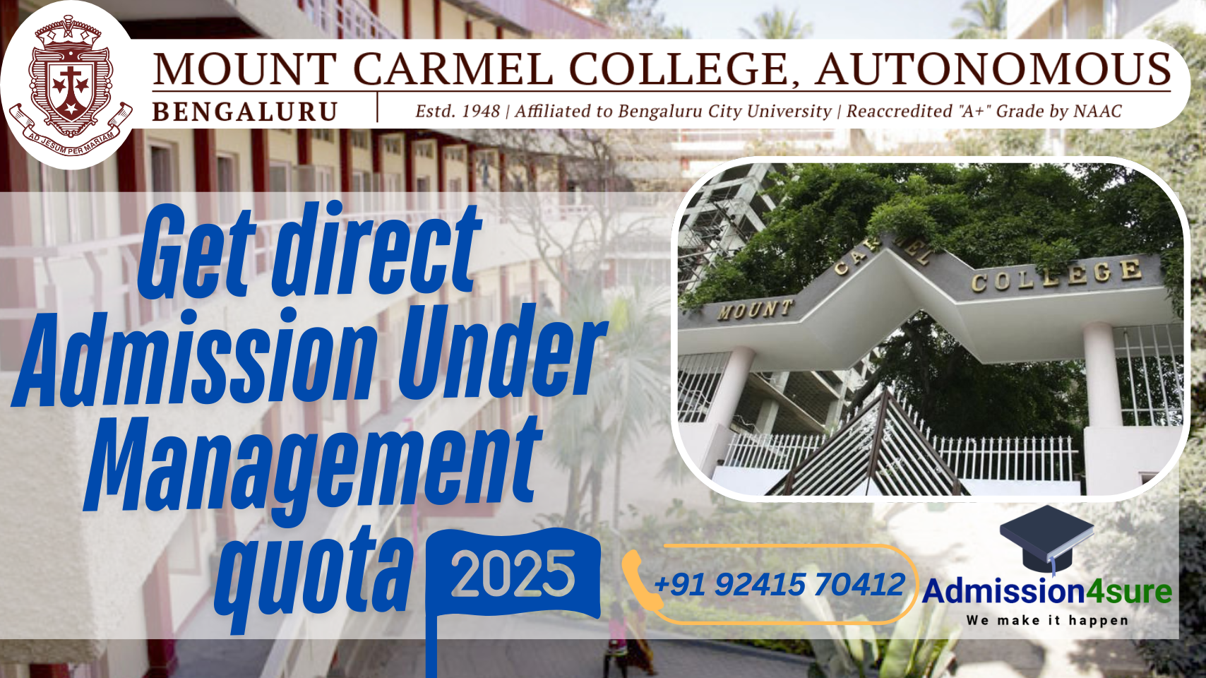 fees structure for b.com at Mount Carmel College Bangalore - Admission4sure