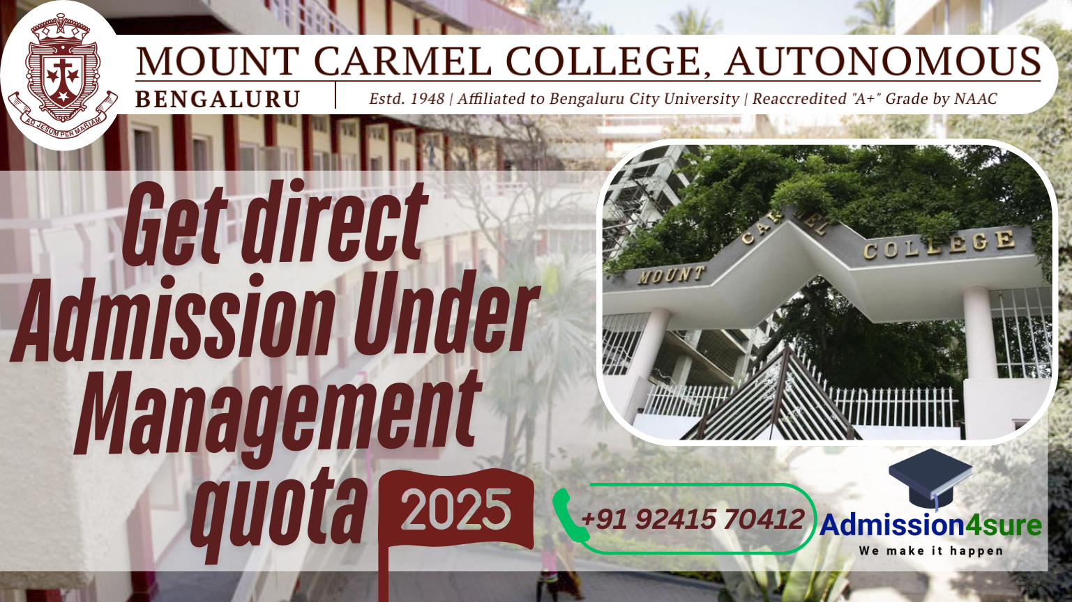 mount carmel college autonomous bangalore (mCC) direct admission 2025 ...