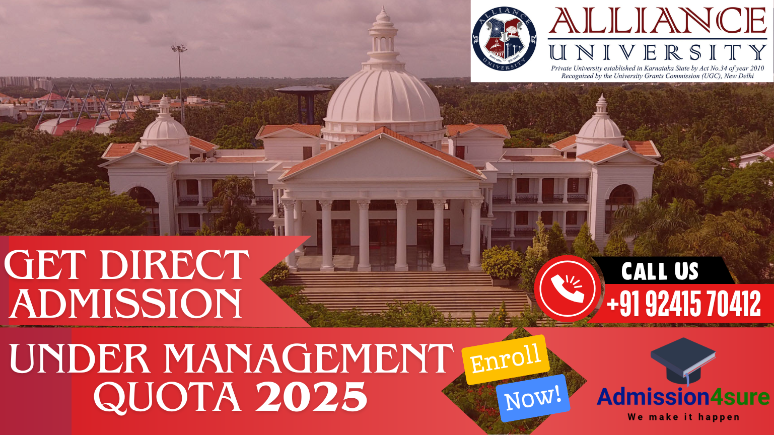 alliance university bangalore direct admission under management quota 2025 - Admission4sure